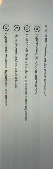 Solved Which of the following are side effects of | Chegg.com