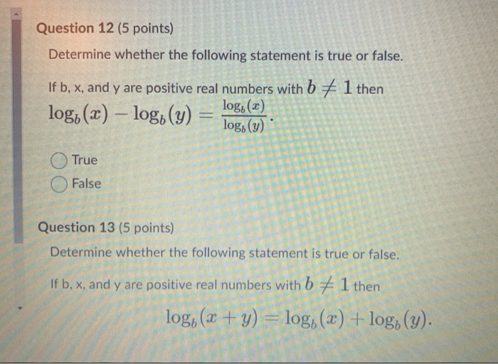 Solved Question 12 (5 points) Determine whether the | Chegg.com Solved Question 12 (5 points) Determine whether the | Chegg.com
