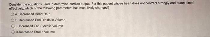 Solved Consider the equations used to determine cardiac | Chegg.com