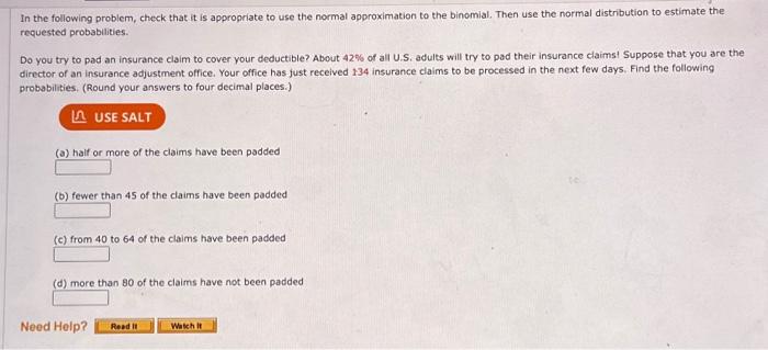 Solved In the following problem, check that it is | Chegg.com