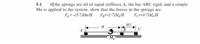 Solved 5.1 If the springs are all of equal stiffness, k, the | Chegg.com