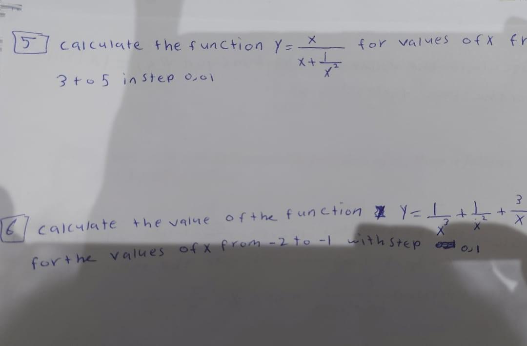 Solved 3 to 5 in step 0,01 6 calculate the value of the | Chegg.com