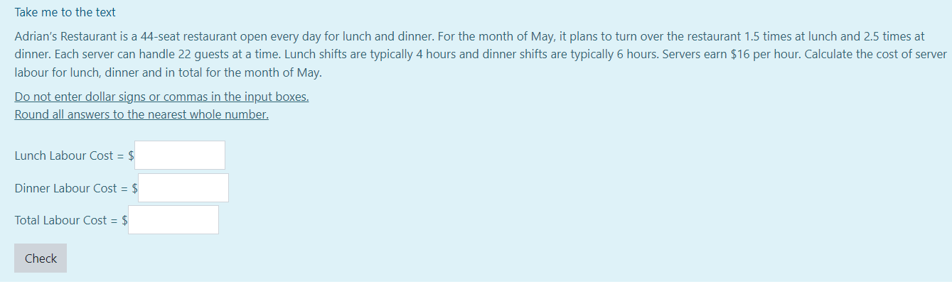 Solved Take me to the textAdrian's Restaurant is a 44-seat | Chegg.com