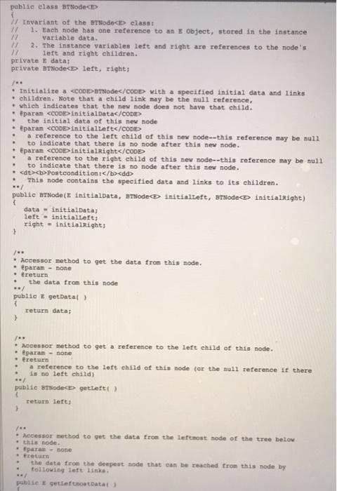 Solved Using the given code examples BTNodej.java and | Chegg.com