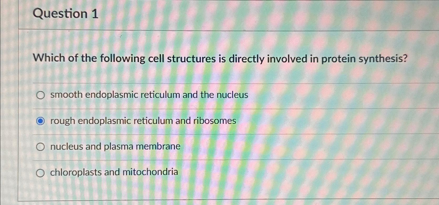 Solved Question 1Which of the following cell structures is | Chegg.com