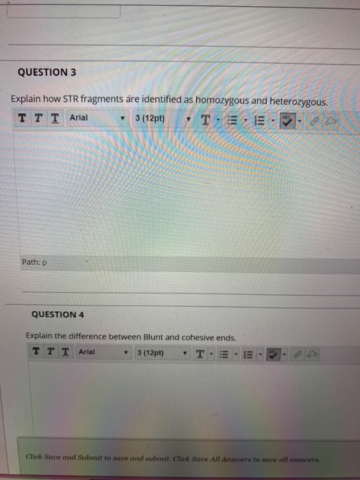 Solved QUESTION 3 Explain how STR fragments are identified | Chegg.com