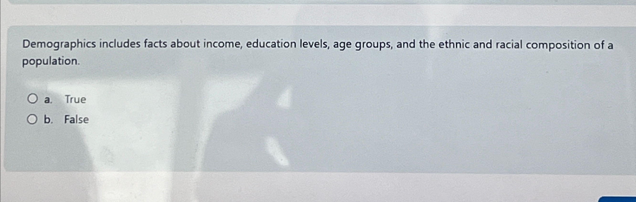 Solved Demographics includes facts about income, education | Chegg.com