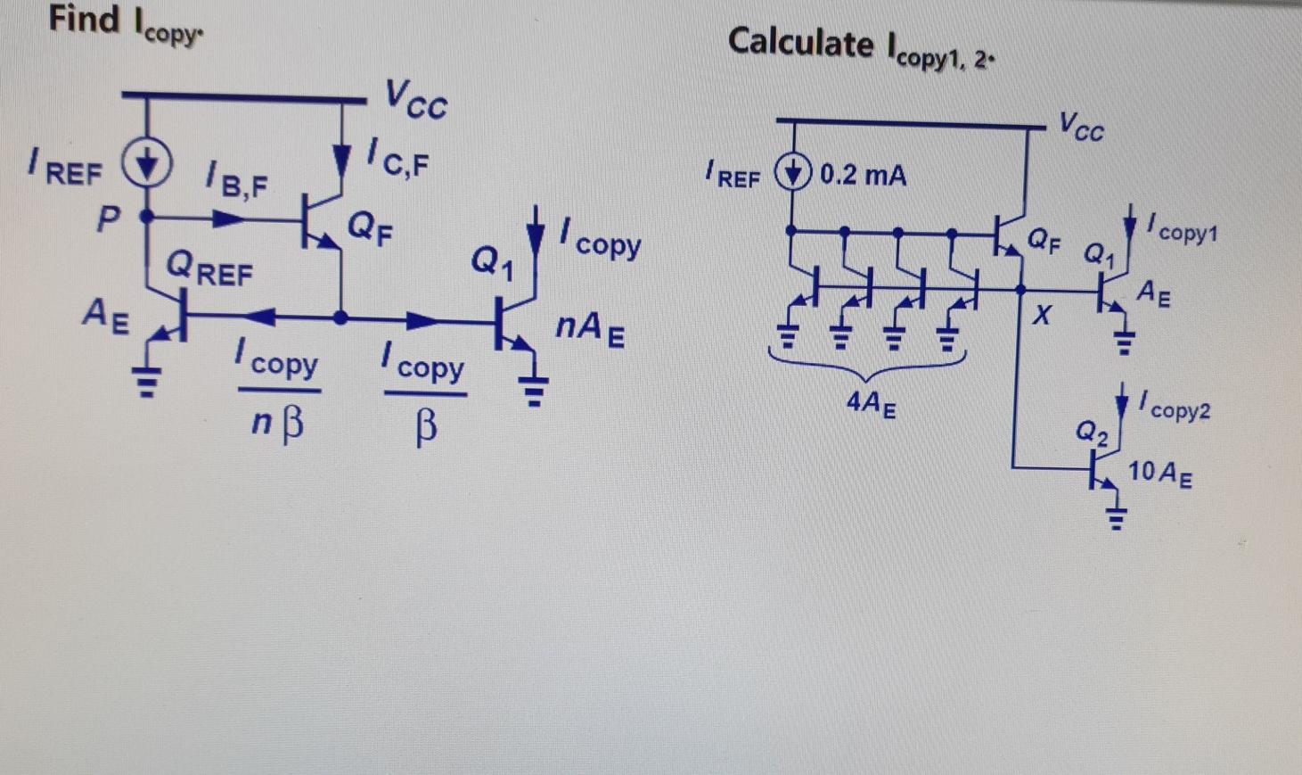 Solved Find Icopy Calculate Icopy1, 2. Vcc Vcc ICF REF Р IBF | Chegg.com