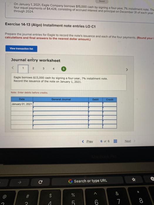 Solved On January 1, 2021, Eagle Company borrows $15,000 | Chegg.com