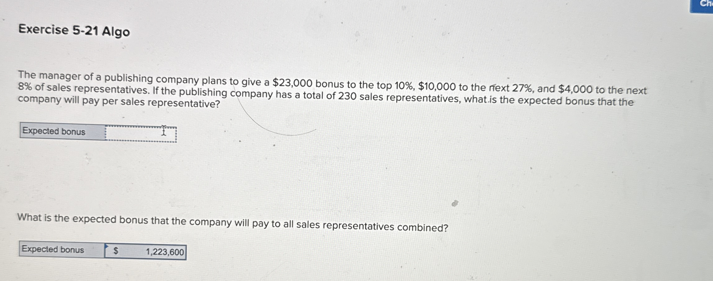 Solved Exercise 5-21 ﻿AlgoThe manager of a publishing | Chegg.com
