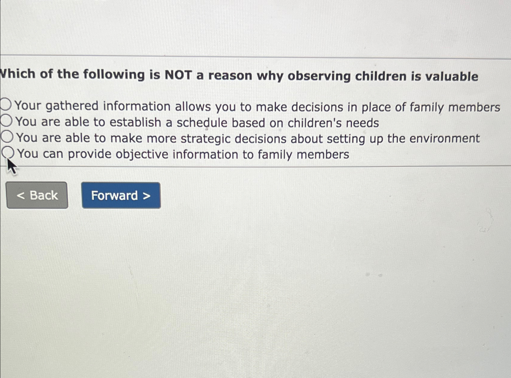 Solved Which of the following is NOT a reason why observing | Chegg.com