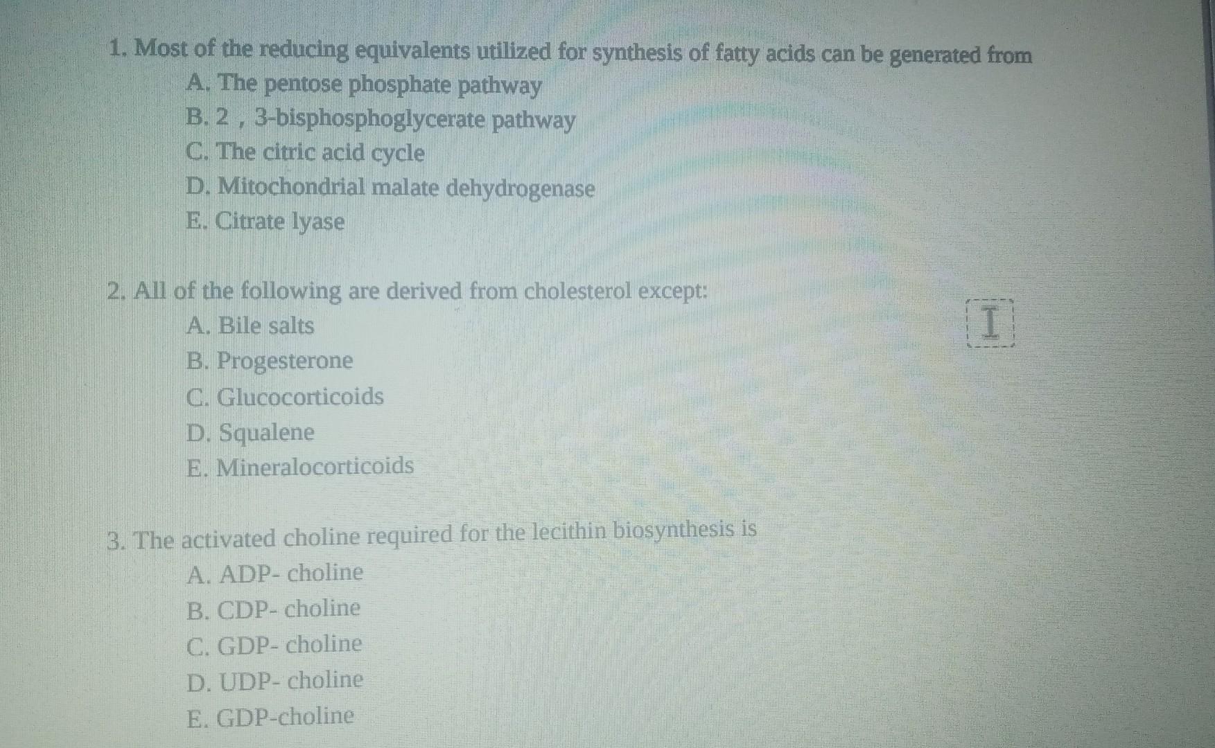 Solved 1. Most of the reducing equivalents utilized for | Chegg.com