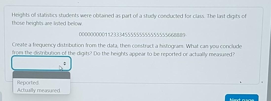 Solved Heights of statistics students were obtained as part | Chegg.com