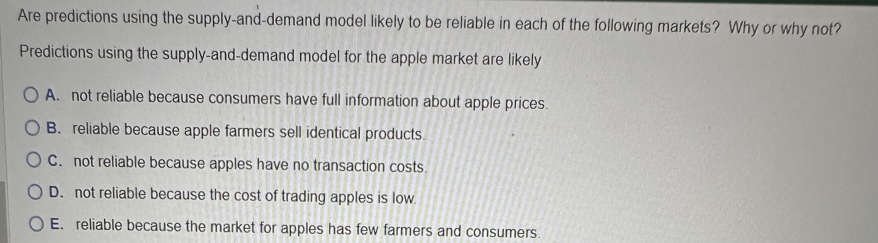 Solved Are predictions using the supply-and-demand model | Chegg.com