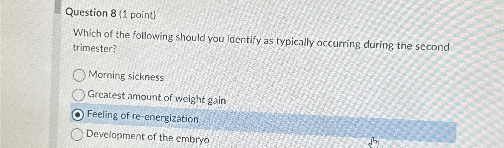 Solved Question 8 (1 ﻿point)Which of the following should | Chegg.com