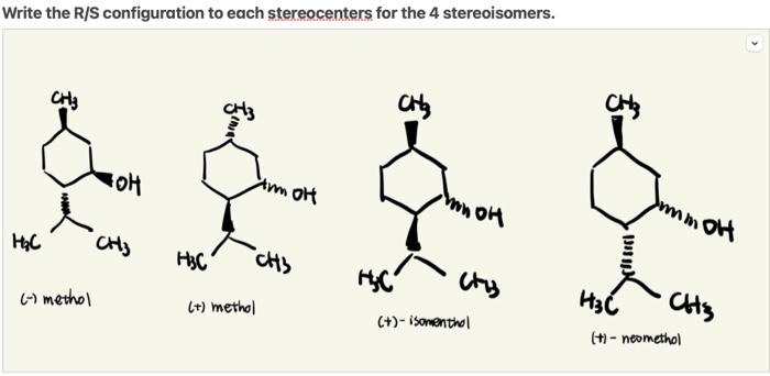 Solved Write the R/S configuration to each stereocenters for | Chegg.com