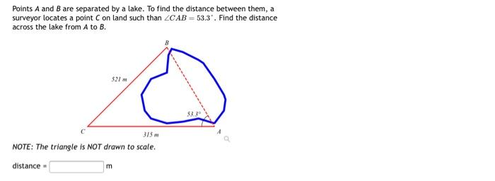 Solved Points A and B are separated by a lake. To find the | Chegg.com