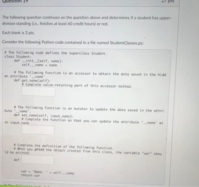 Solved The following question continues on the question | Chegg.com