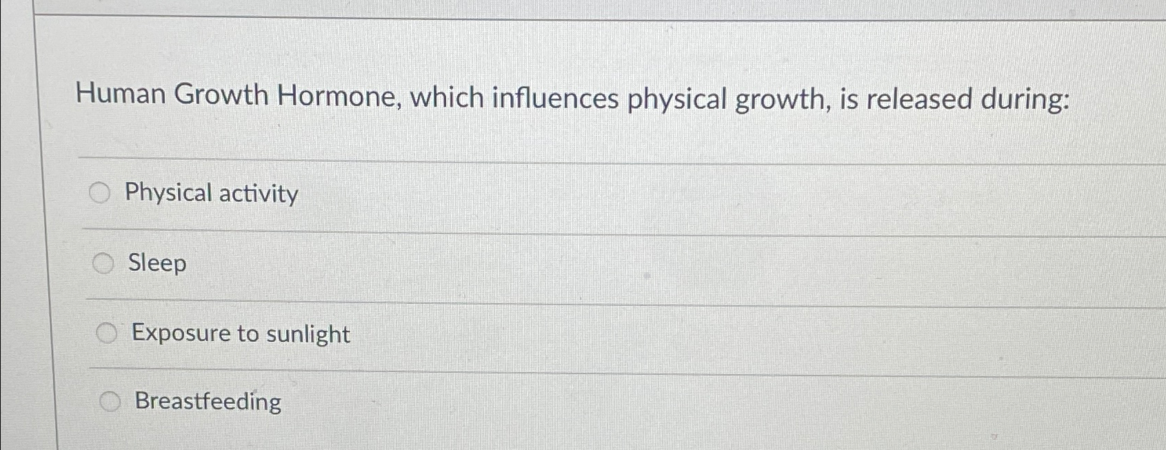 Solved Human Growth Hormone, which influences physical | Chegg.com