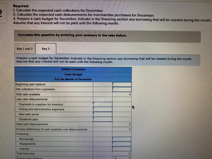 Solved Required: 1. Calculate the expected cash collections | Chegg.com