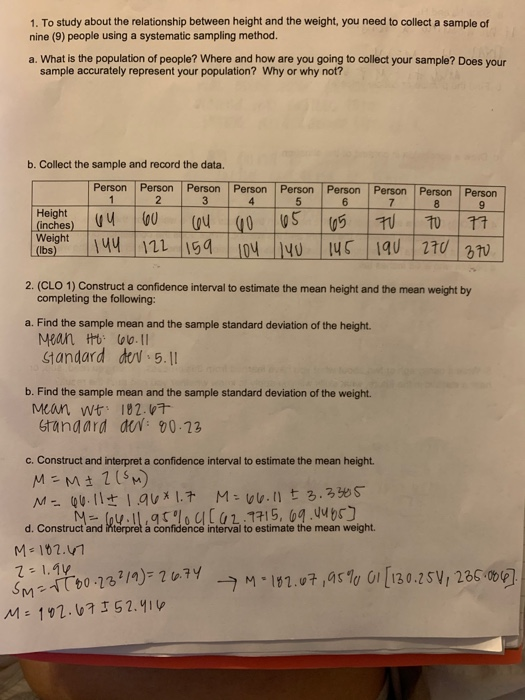 Solved 3. (CLO 2) Test a claim that the mean height of | Chegg.com