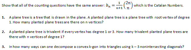 Show that all of the counting questions have the same | Chegg.com