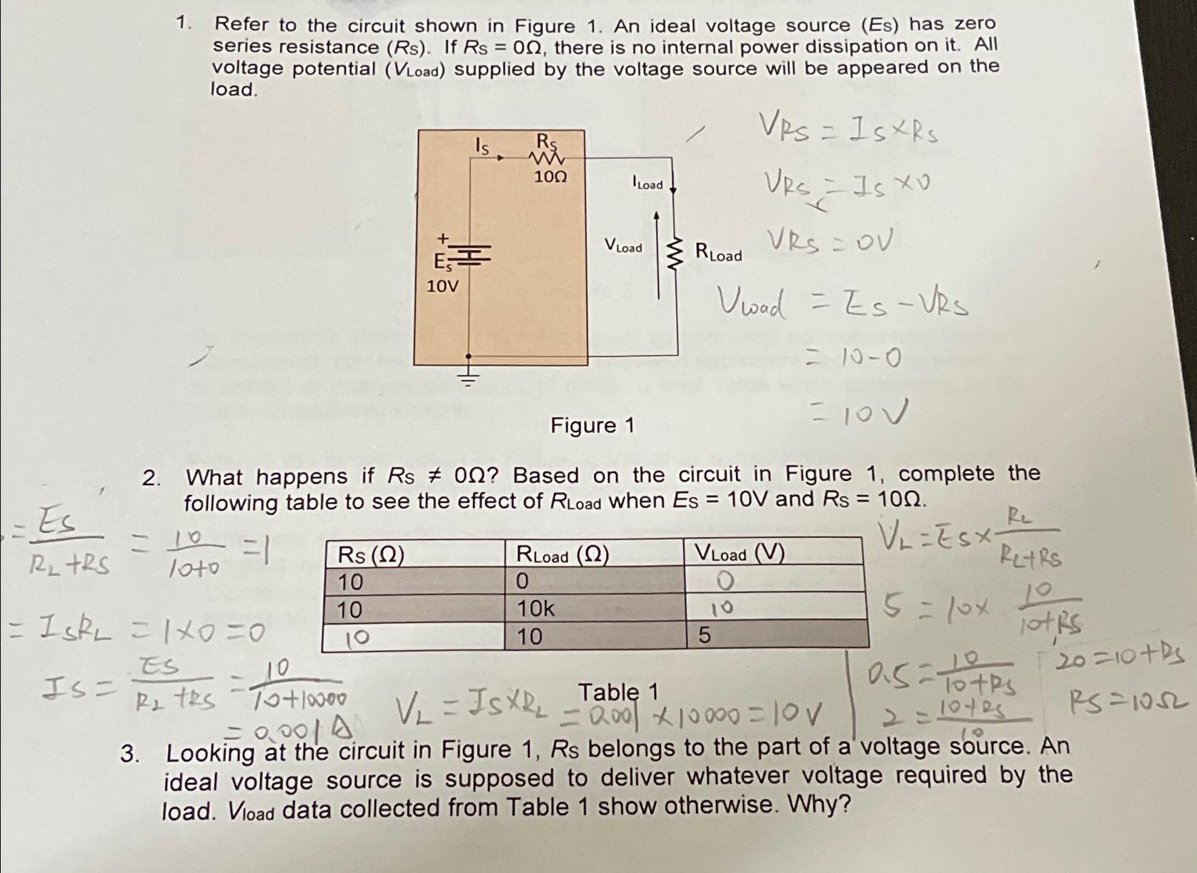 Solved Refer to the circuit shown in Figure 1. ﻿An ideal | Chegg.com