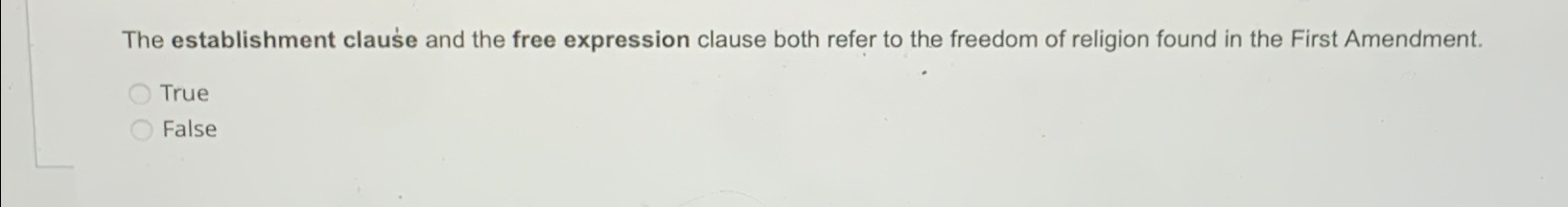 Solved The establishment clause and the free expression | Chegg.com