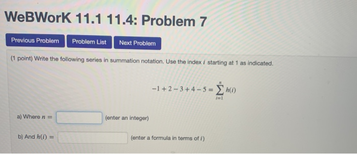 Solved Webwork 11 1 11 4 Problem 3 Previous Problem Problem