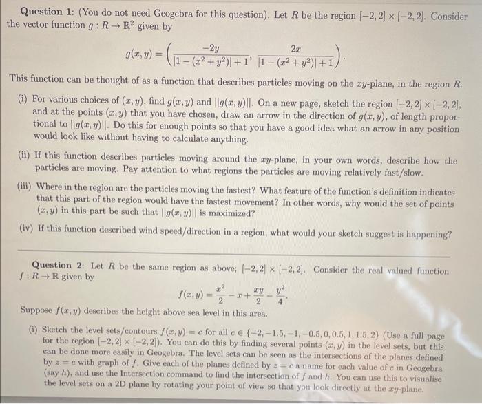 Solved Question 1: (You do not need Geogebra for this | Chegg.com