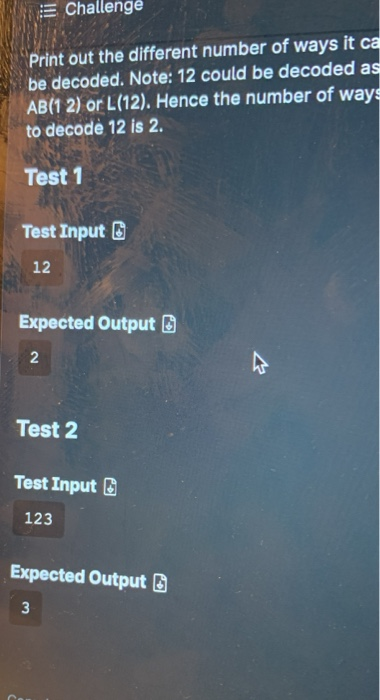 Solved Decode Numbers Programming challenge description: You | Chegg.com