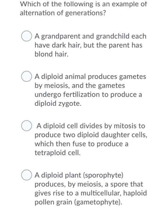 Solved Which Of The Following Is An Example Of Alternation 