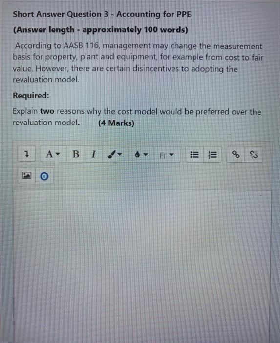 Solved Short Answer Question 3 - Accounting for PPE (Answer | Chegg.com Solved Short Answer Question 3 - Accounting for PPE (Answer | Chegg.com