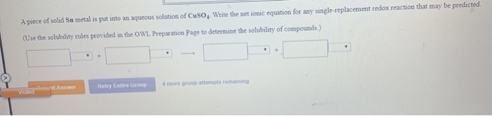 Solved Write a balanced equation for the single replacement | Chegg.com