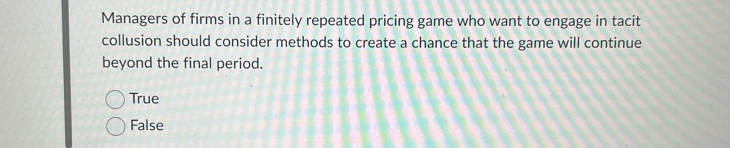 Solved Managers of firms in a finitely repeated pricing game | Chegg.com