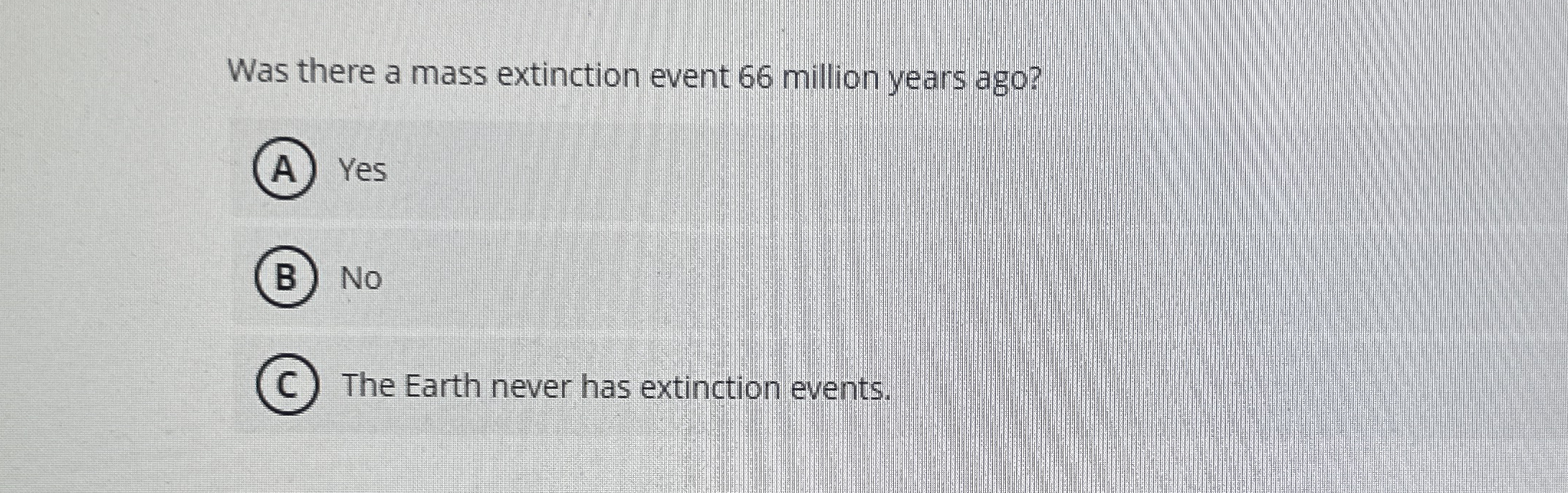 Solved Was there a mass extinction event 66 ﻿million years | Chegg.com