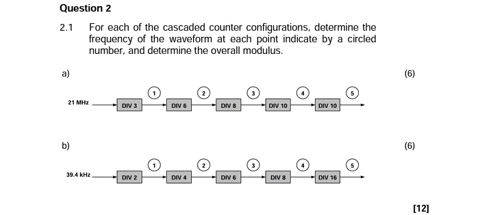 Solved Question 22.1 ﻿For each of the cascaded counter | Chegg.com