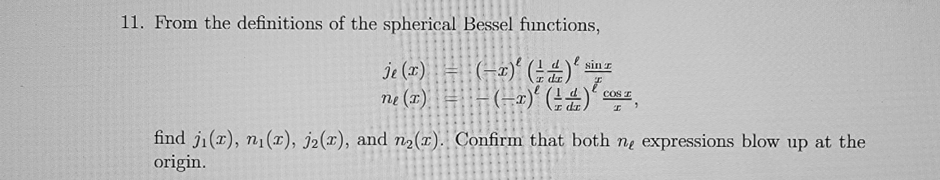 Solved From the definitions of the spherical Bessel | Chegg.com