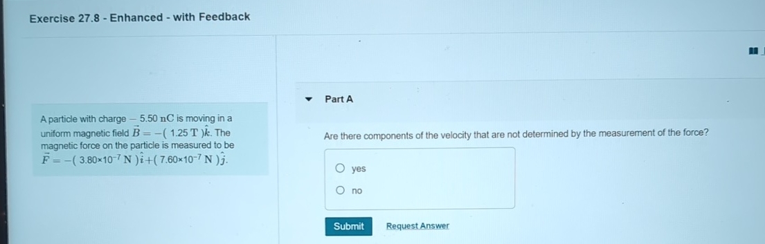 Solved Exercise 27.8 - ﻿Enhanced - ﻿with FeedbackA particle | Chegg.com