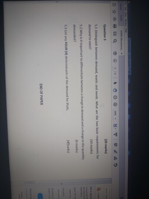 Solved Assignment.pdl Adobe Acrobat Reader File Edit View | Chegg.com