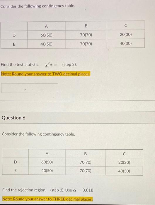 Solved Consider the following contingency table. Find the | Chegg.com