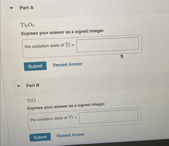 [Solved]: Part A Ti2 03 Express your answer as a signed int