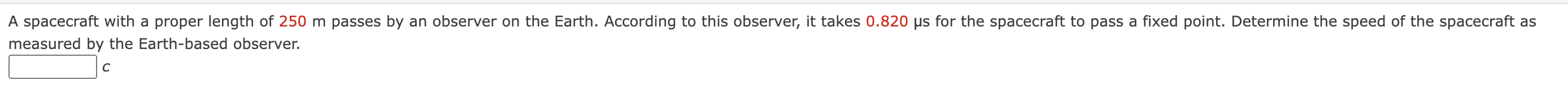 Solved measured by the Earth-based observer.c | Chegg.com