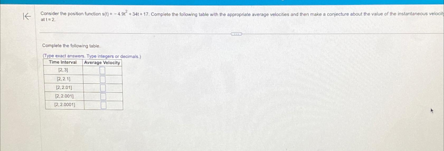 Solved Consider the position function s(t)=-4.9t2+34t+17. | Chegg.com