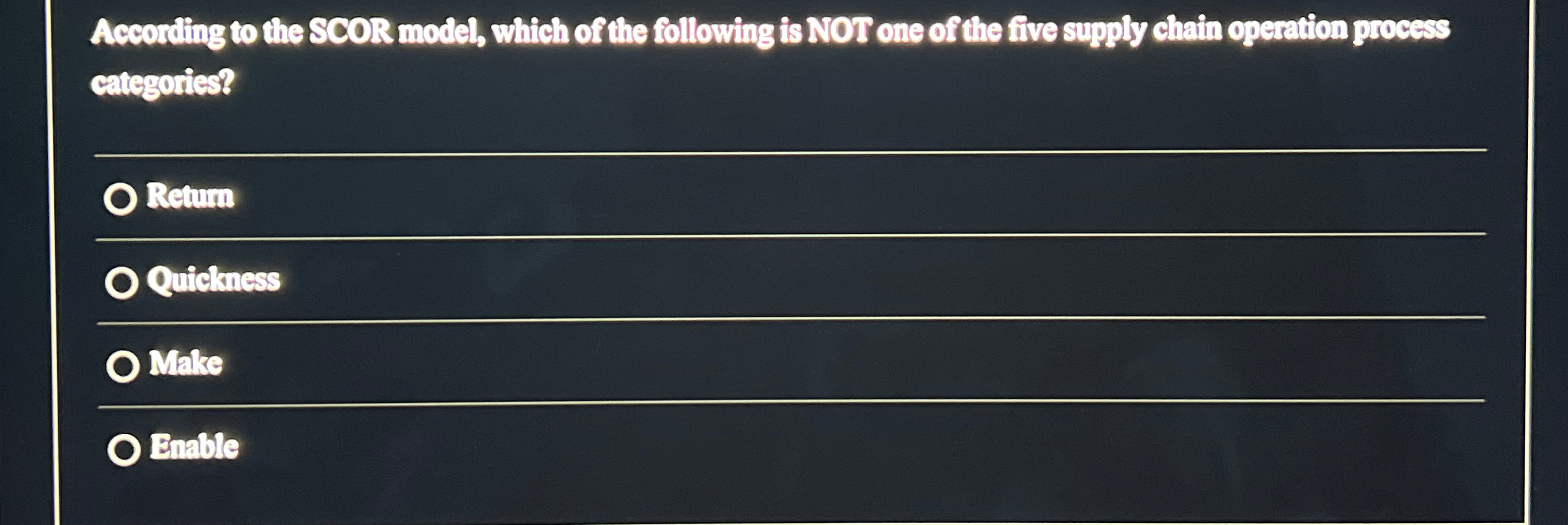 Solved According to the SCOR modet, which of the following | Chegg.com