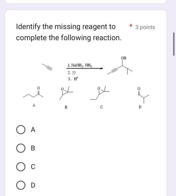 Solved Identify the missing reagent to complete the | Chegg.com
