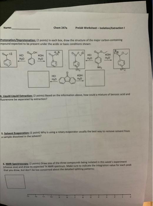 Solved Protonation/Deptotonation: (2 points) in each box, | Chegg.com