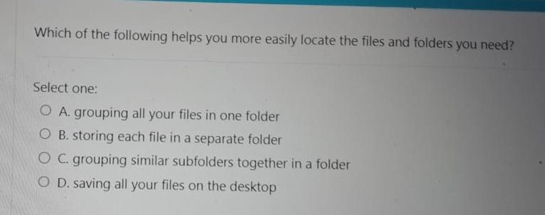 Solved Which of the following helps you more easily locate | Chegg.com