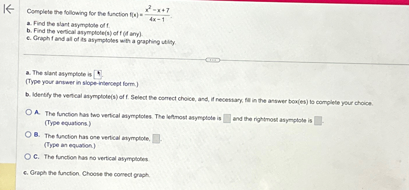 Complete the following for the function | Chegg.com