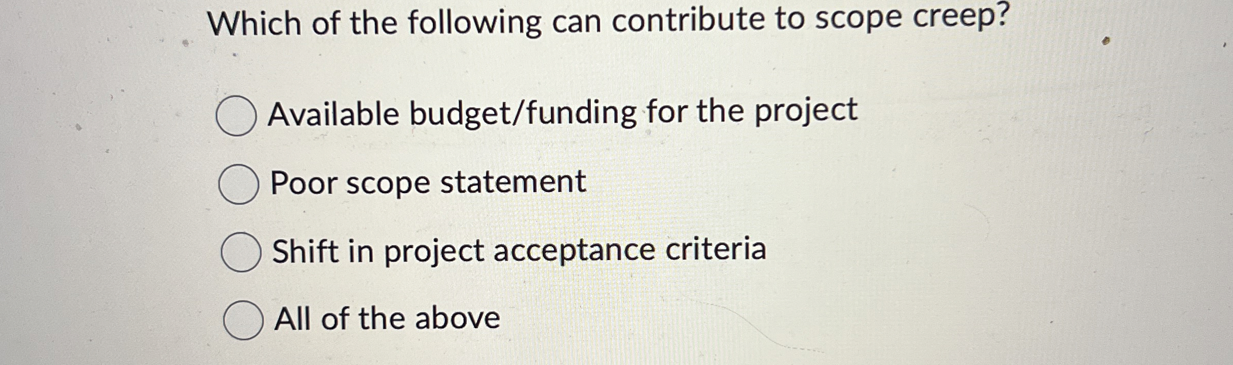 Solved Which of the following can contribute to scope | Chegg.com